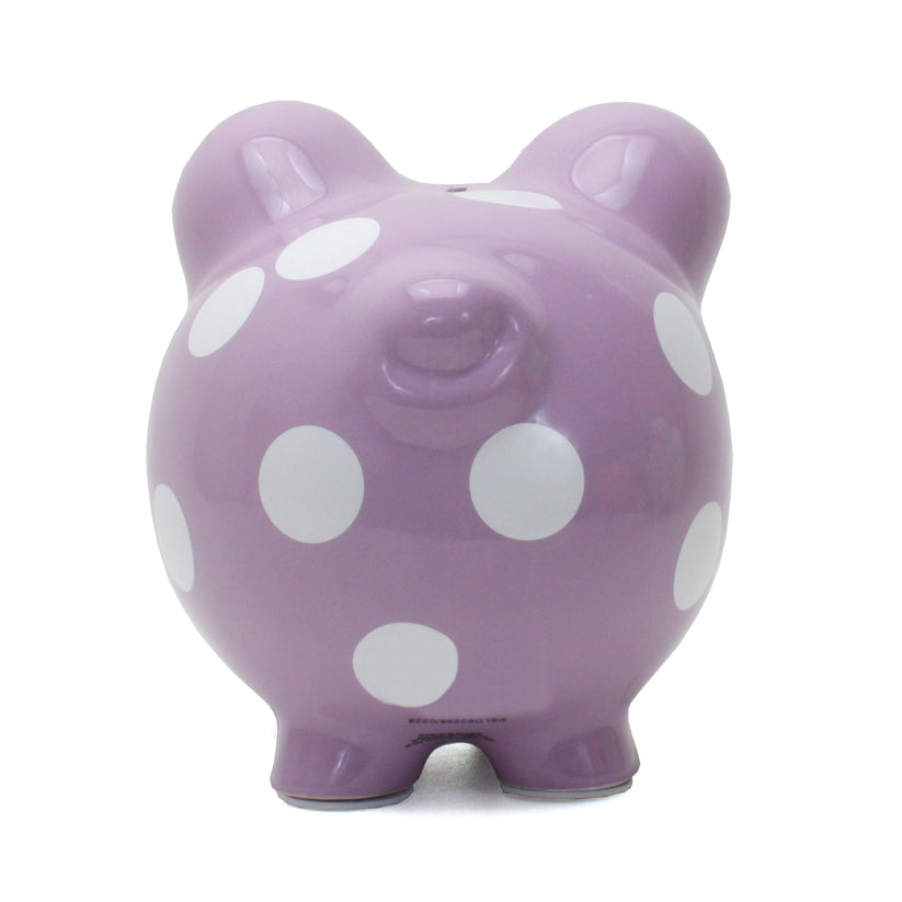 Purple Polka Dot Piggy Bank for Kids – Child to Cherish
